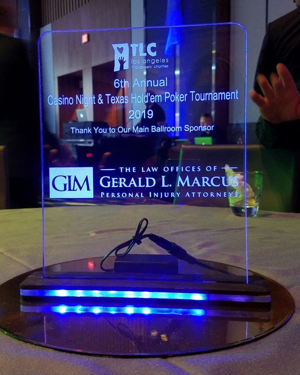 Battery Powered Custom Edge Lit Acrylic Signs- Battery on the Back ...