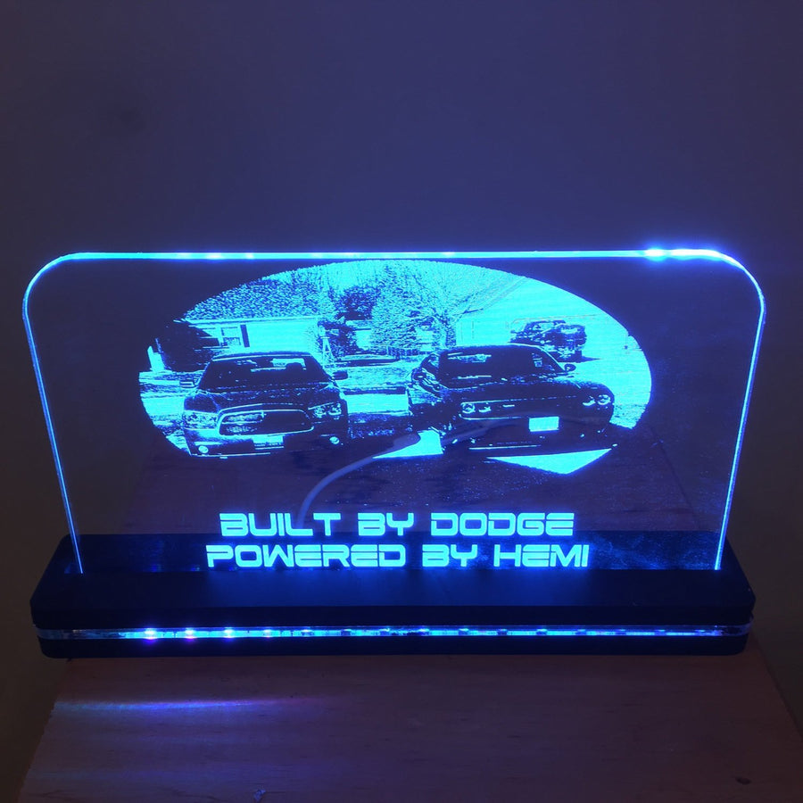 Custom LED Edge Lighted Acrylic Laser Engraved and Cut Sign 6"x6" or 8 ...