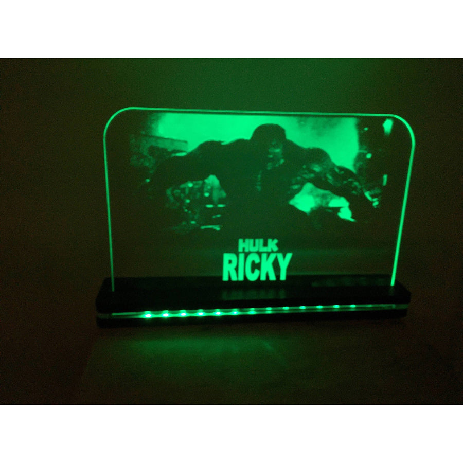 Custom LED Edge Lighted Acrylic Laser Engraved and Cut Sign 6"x6" or 8 ...