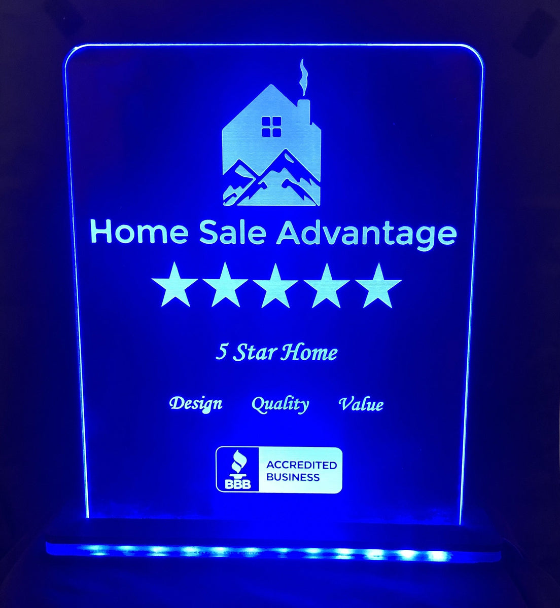 Custom LED Edge Lighted Acrylic Laser Engraved and Cut Sign 6"x6" or 8 ...