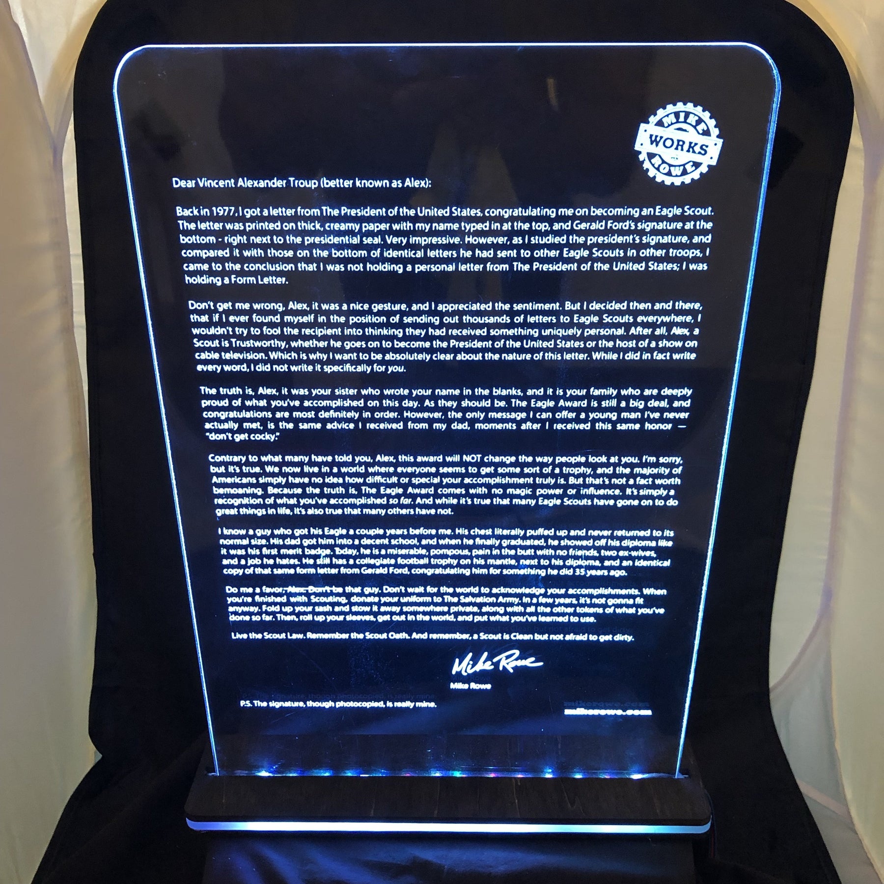 Custom LED Edge Lighted Acrylic Laser Engraved and Cut Sign 6"x6" or 8 ...