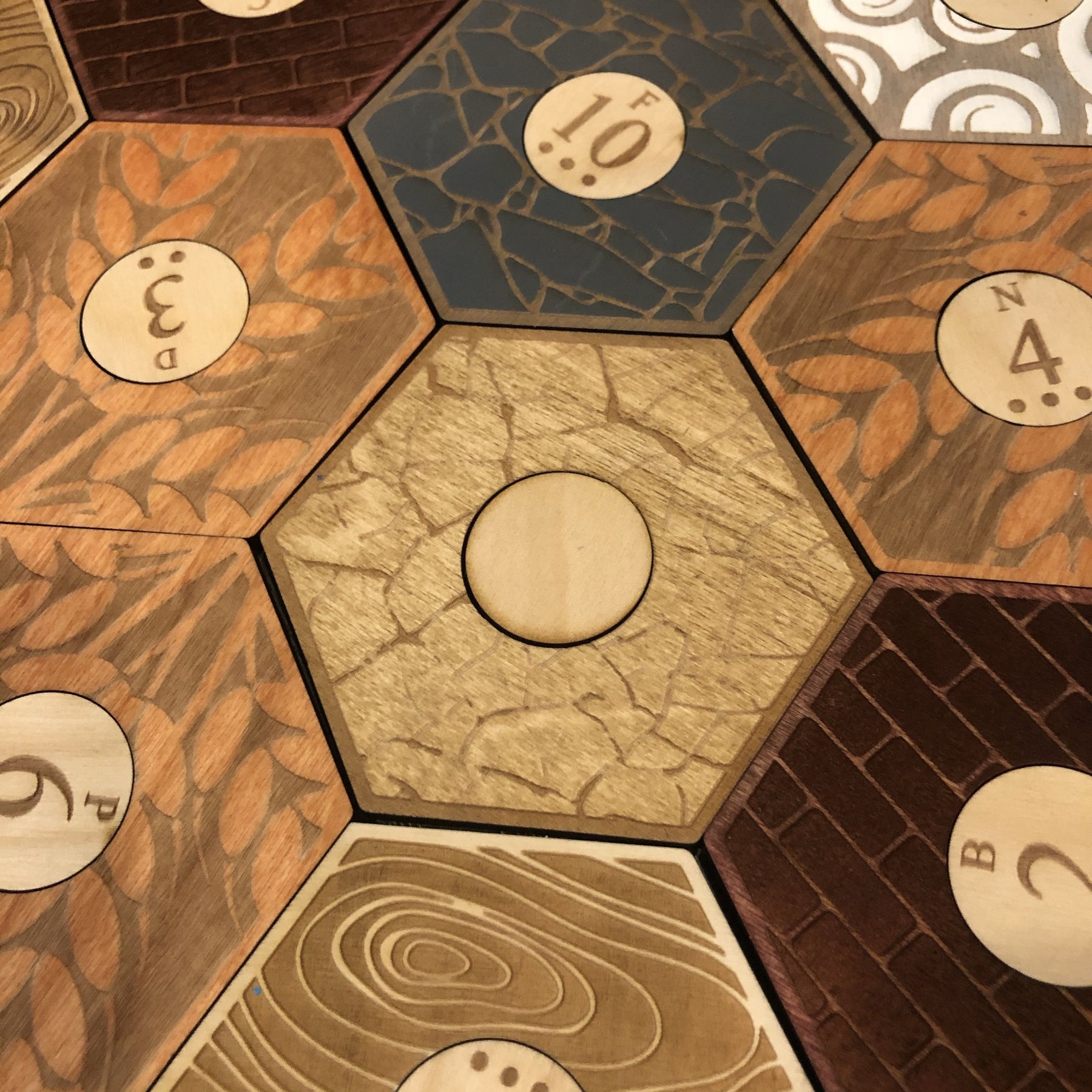 Stained Catan Compatible Board Set with Laser Etched Terrain, Border a ...